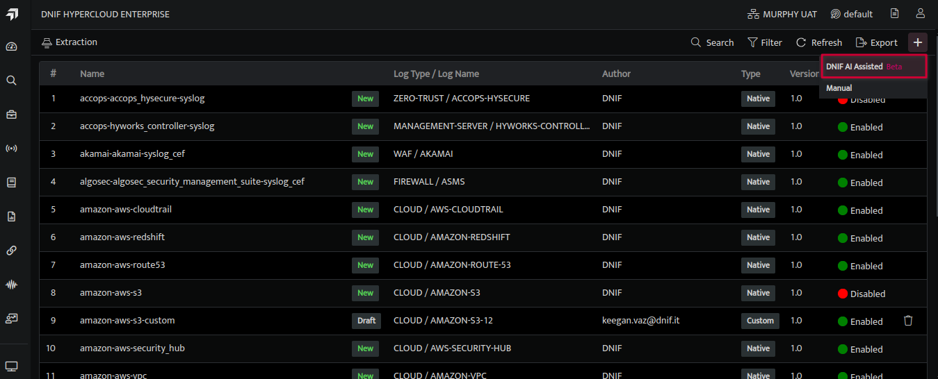 Extractor Generator Overview - Cloud-Native SIEM, User analytics and Automation | DNIF ...